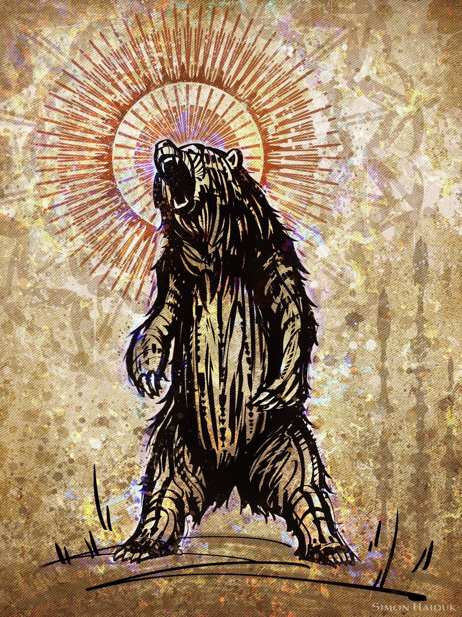Grizzly Power - Canvas Print - Simon Haiduk Art